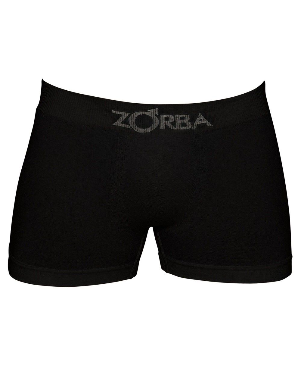 Cueca Boxer Zorba Seamless Basic Algodão Sem Costura Preta 781 ...